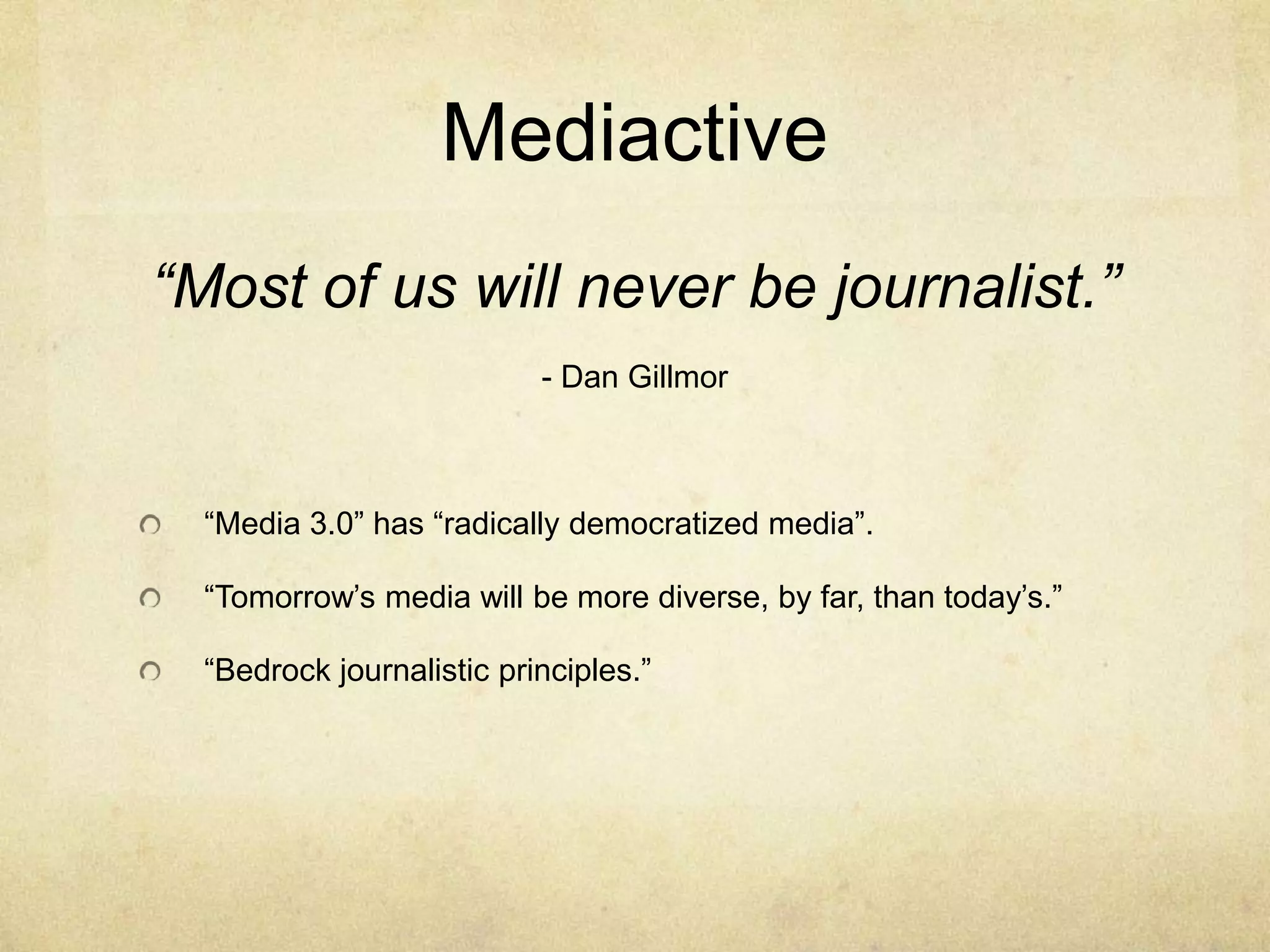 New(s) Alternative: Social Media in Journalism | PPTX