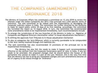New Amendments in company law | PPTX