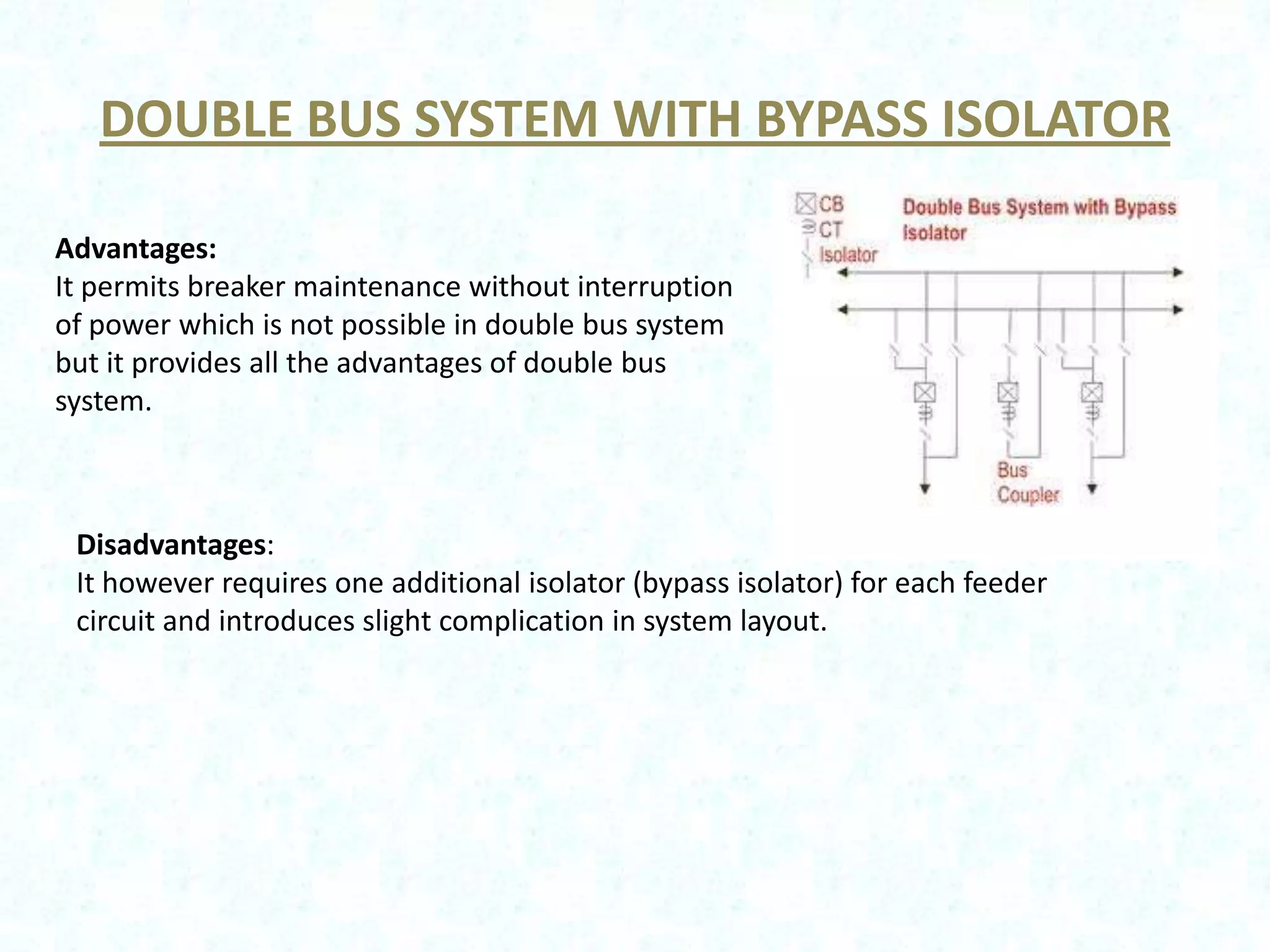 presentation on substation layout and BUS bar arrangement. | PPTX