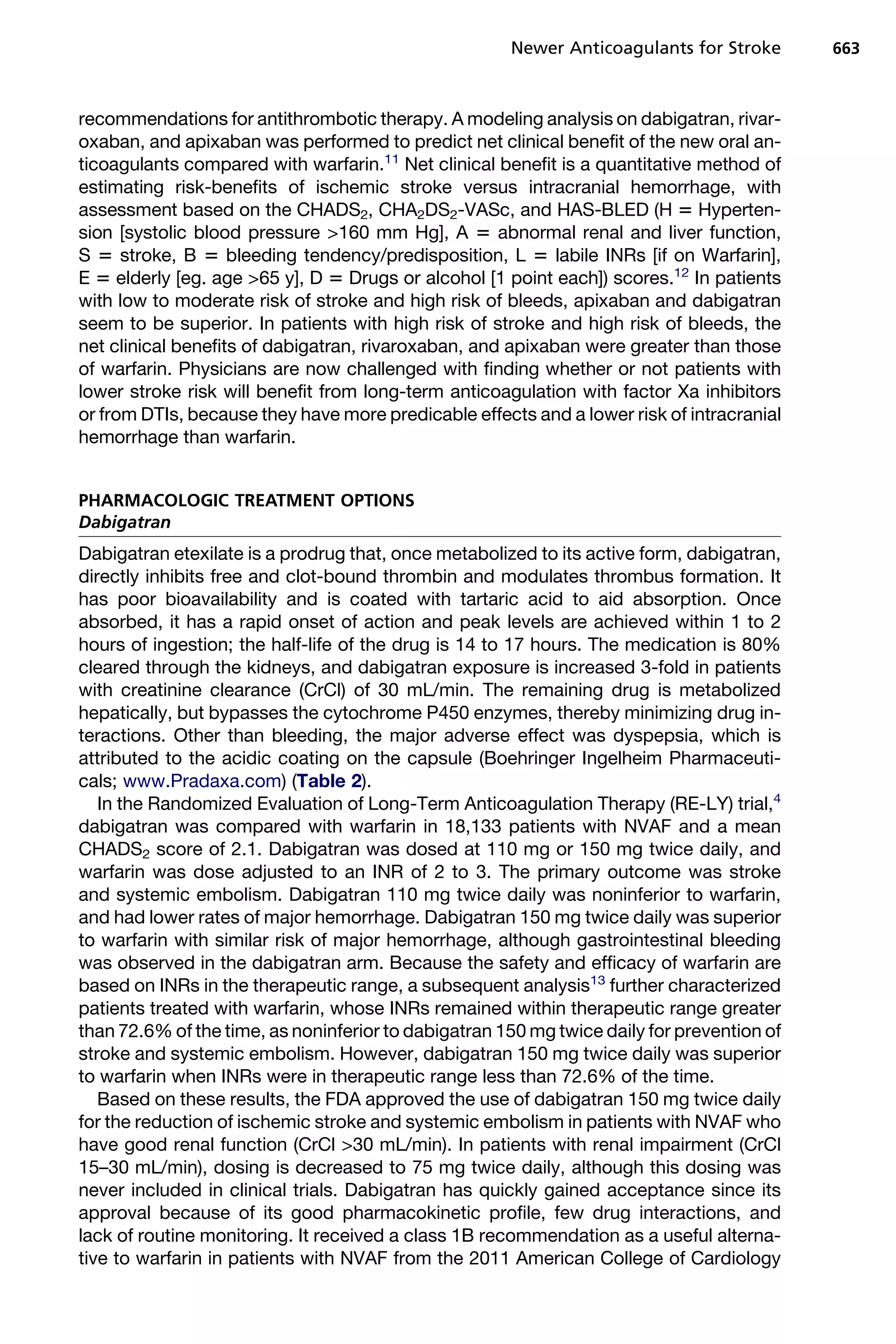 New anticoagulants (dabigatran, apixaban, rivaroxaban) for stroke ...