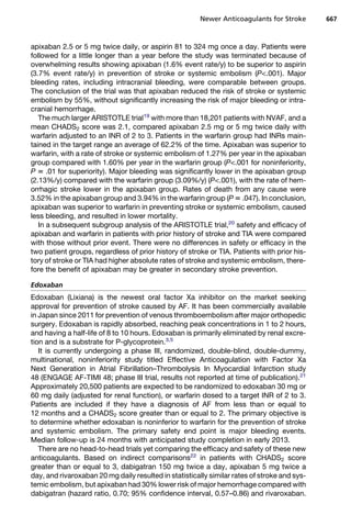 New anticoagulants (dabigatran, apixaban, rivaroxaban) for stroke ...