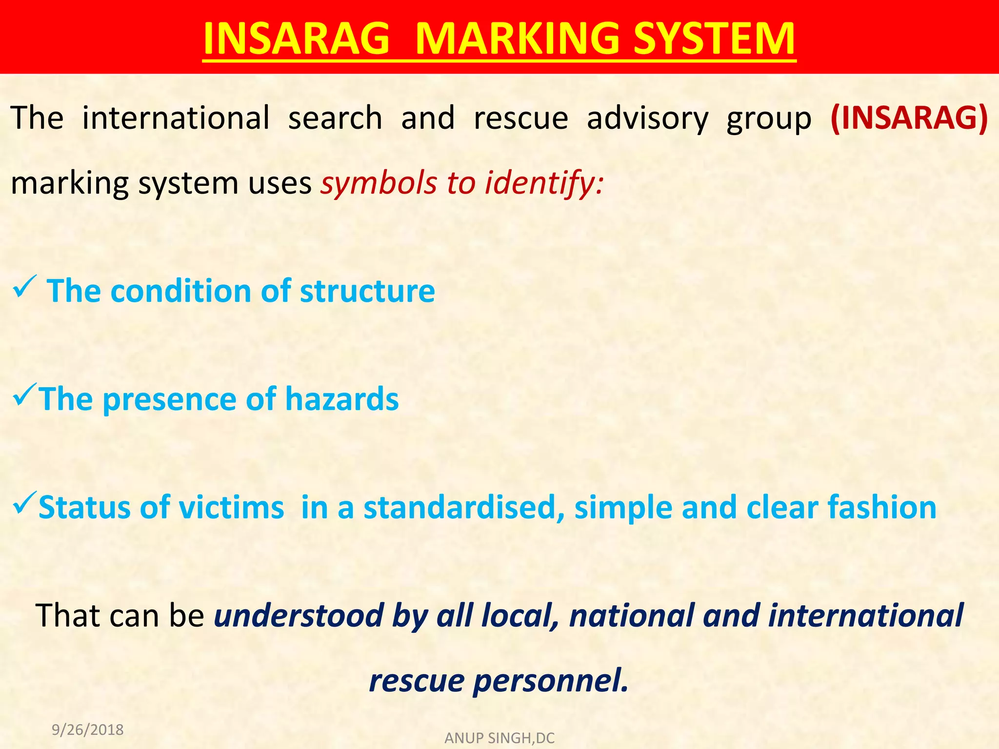 INSARAG MARKING | PPTX