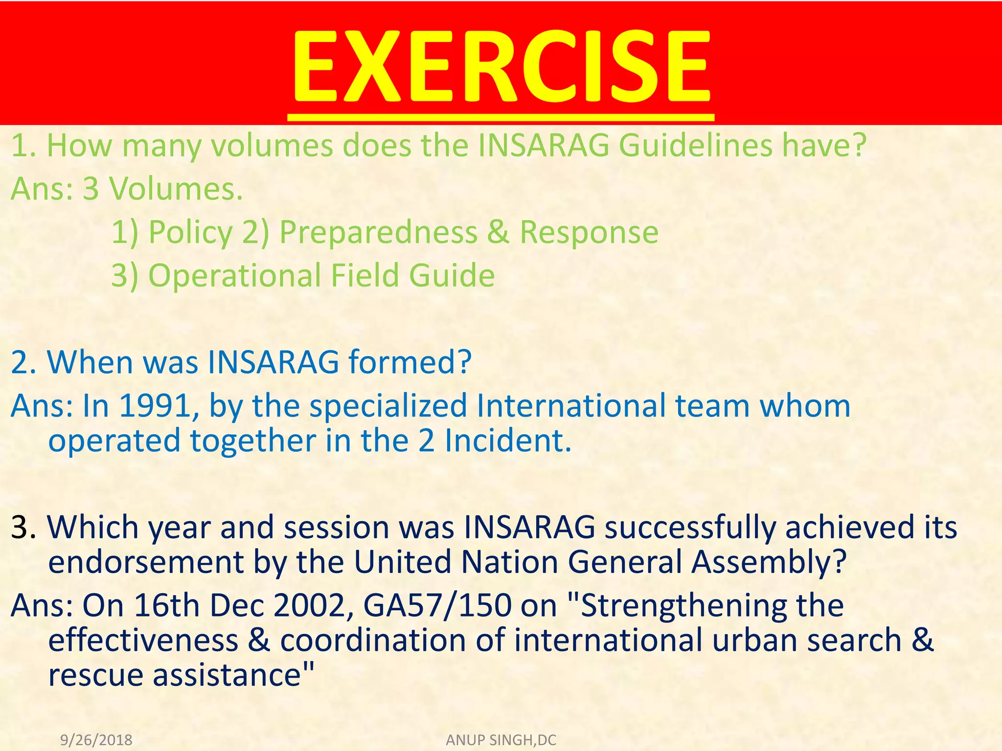 INSARAG MARKING | PPTX