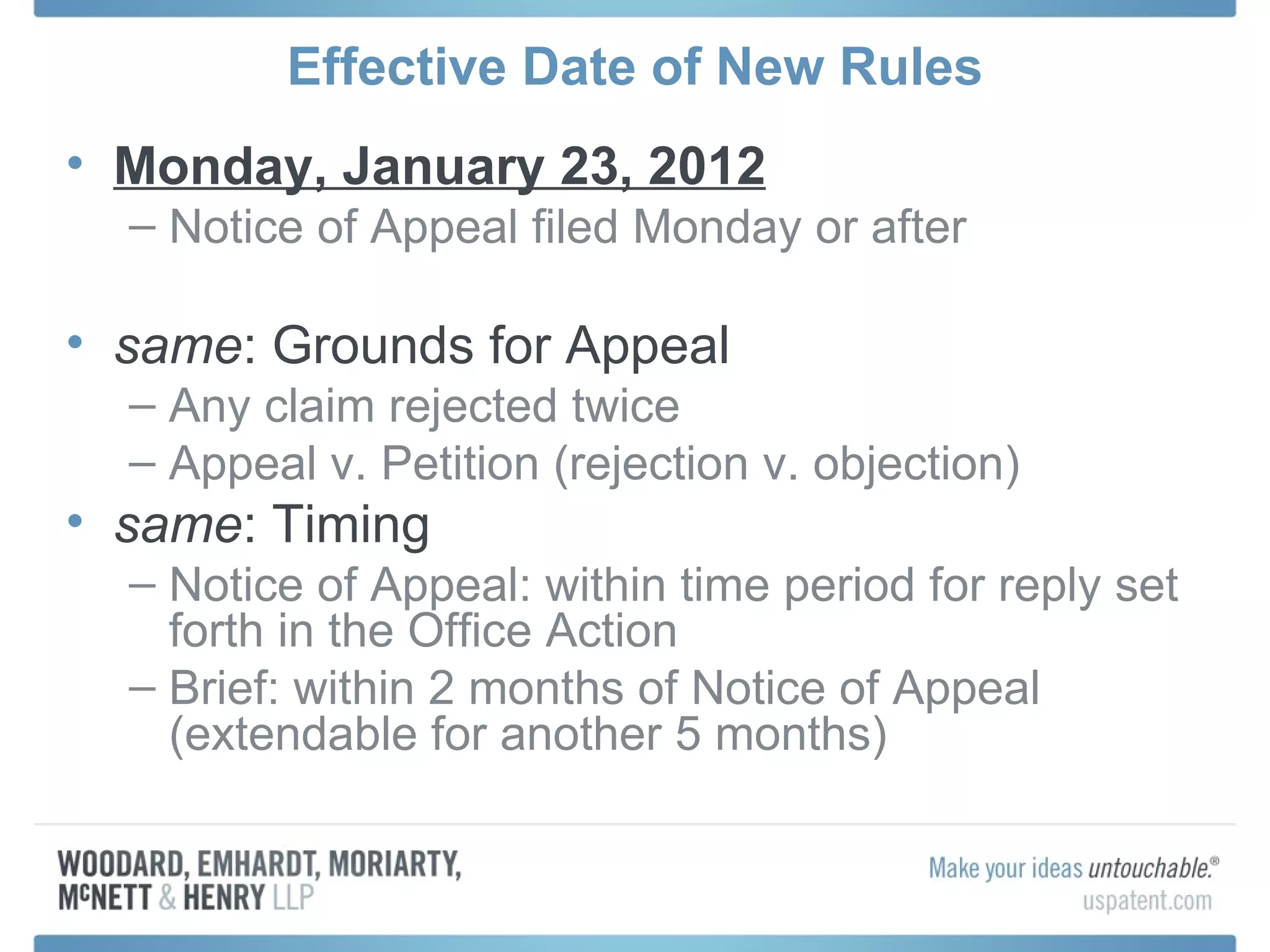 New Ex Parte Appeals Rules | PPT