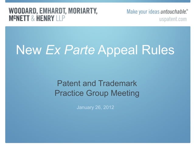 New Ex Parte Appeals Rules | PPT