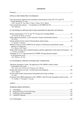 New approaches for stable isotope ratio measurements iaea tecdoc 1247 | PDF