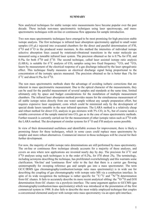 New approaches for stable isotope ratio measurements iaea tecdoc 1247 | PDF