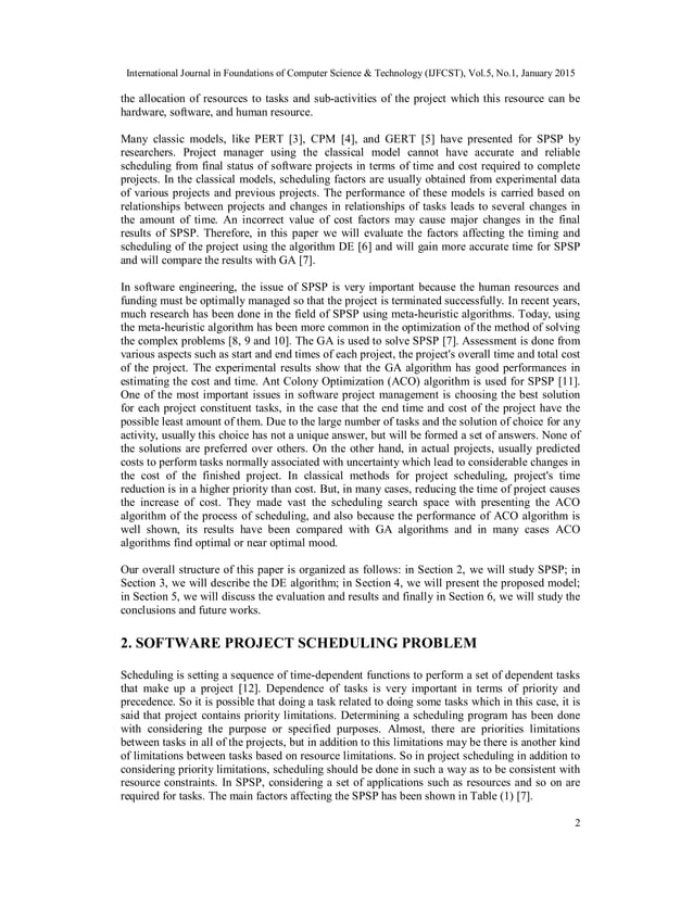 New approach for solving software project scheduling problem using differential evolution ...