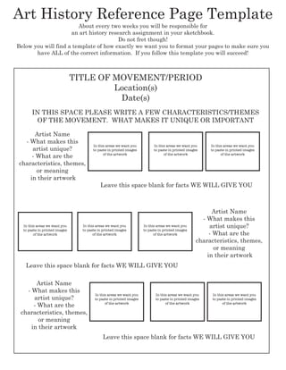 New arthistorysketchbooktemplate | PDF