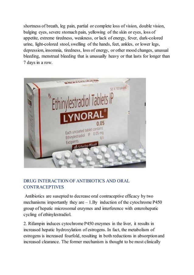 DRUG INTERACTIONS BETWEEN ANTIBIOTICS AND ORAL CONTRACEPTIVE PILLS | DOCX