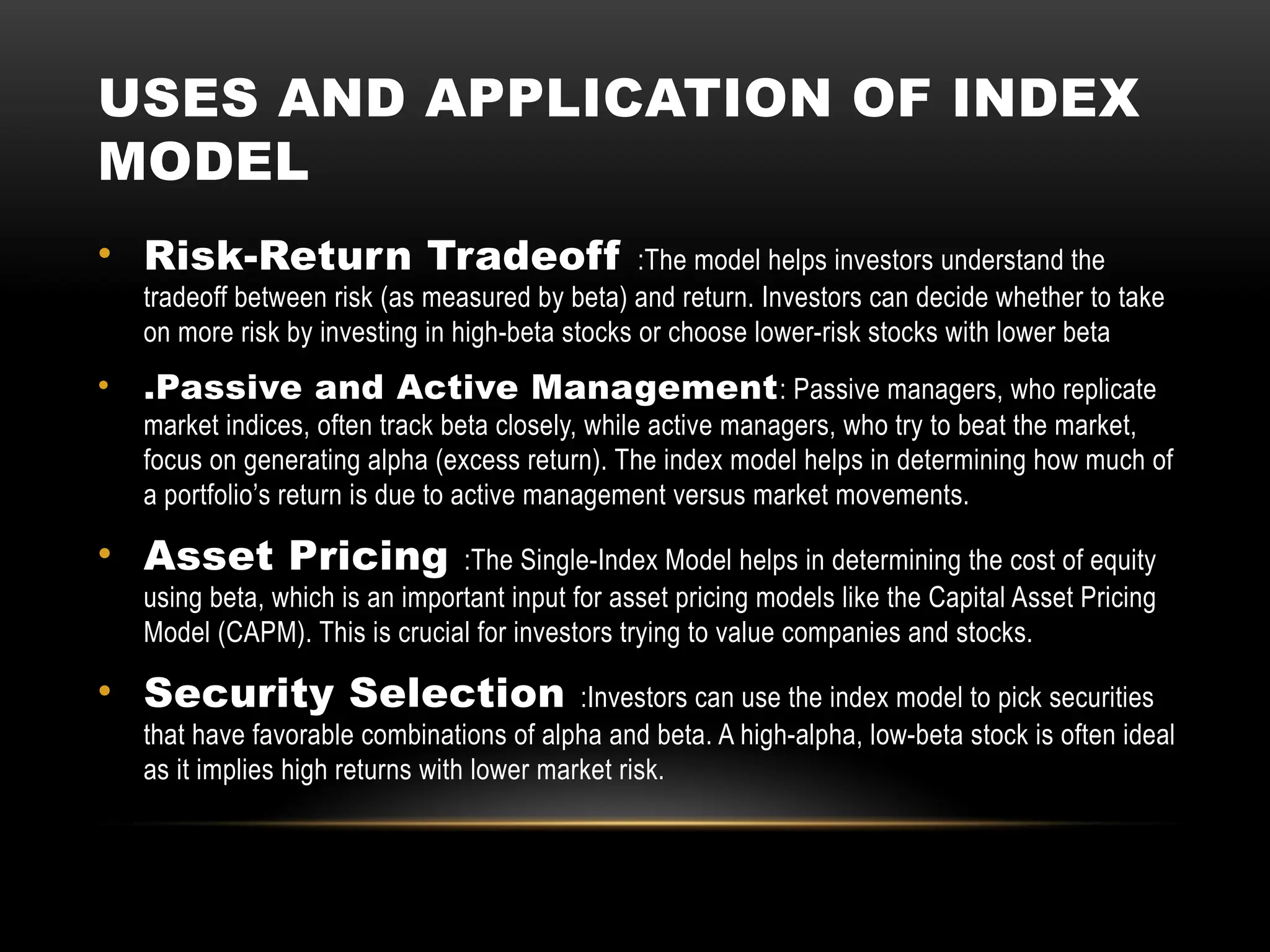 Sharpe model portfolio analysis and technical analysis | PPTX