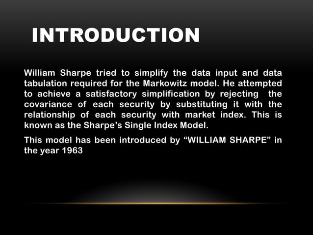 Sharpe model portfolio analysis and technical analysis | PPTX