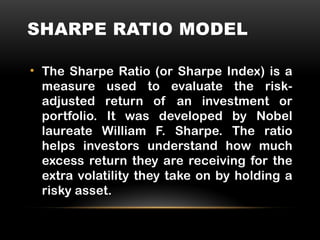 Sharpe model portfolio analysis and technical analysis | PPTX
