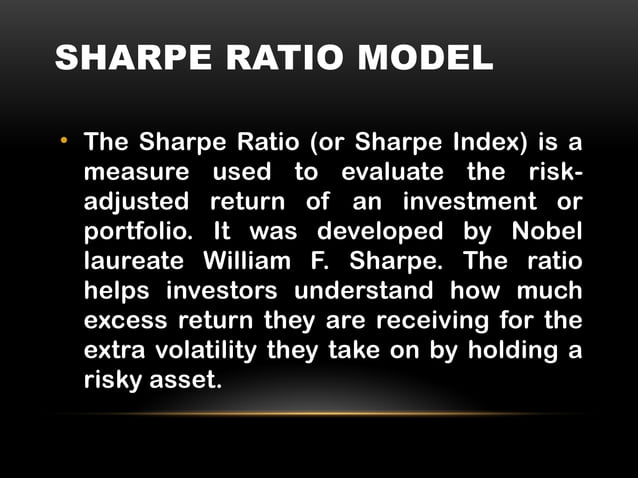Sharpe model portfolio analysis and technical analysis | PPTX