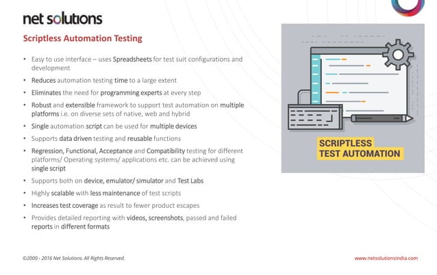 Scriptless Automation Testing A Unique Framework To Accelerate