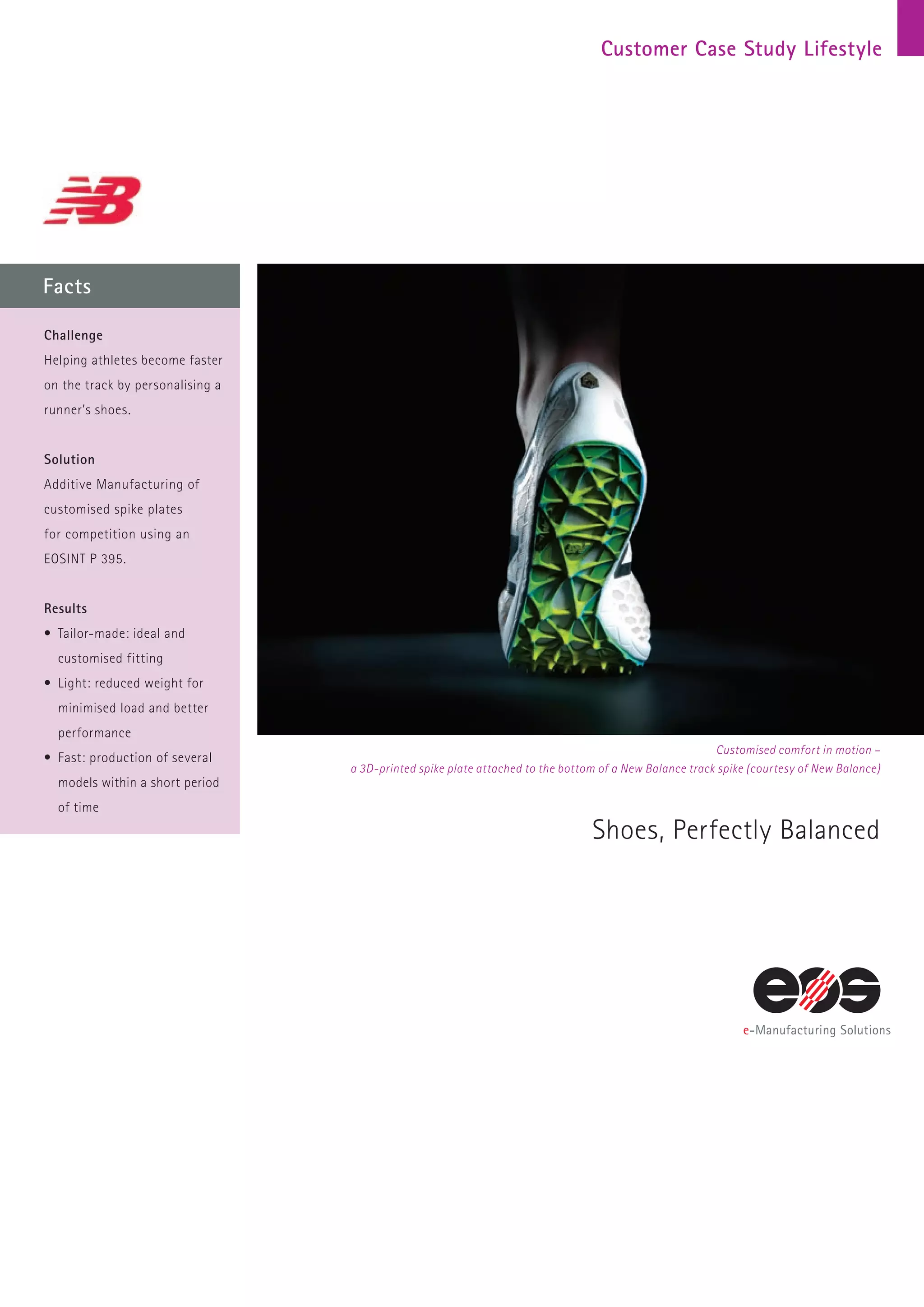 New Balance running spikes made by EOS SLS Process | PDF