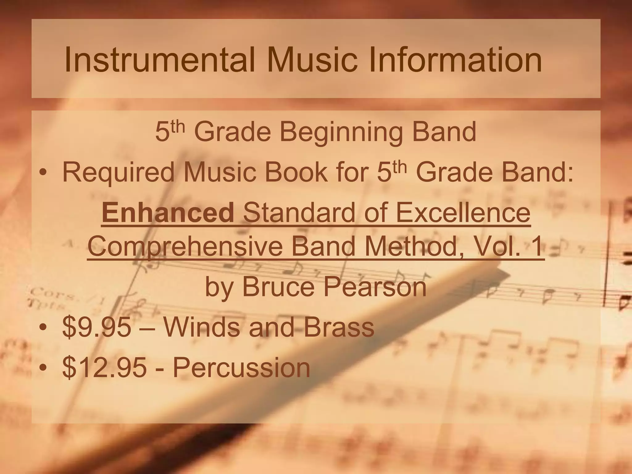 NCS New Student Band Information | PPT