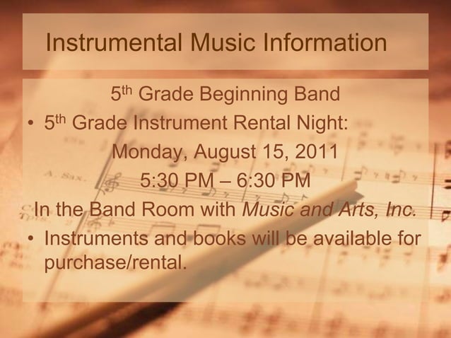 NCS New Student Band Information | PPT