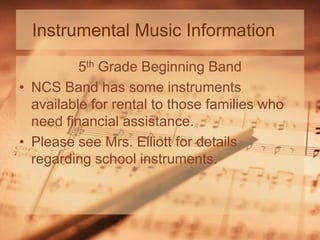 NCS New Student Band Information | PPT