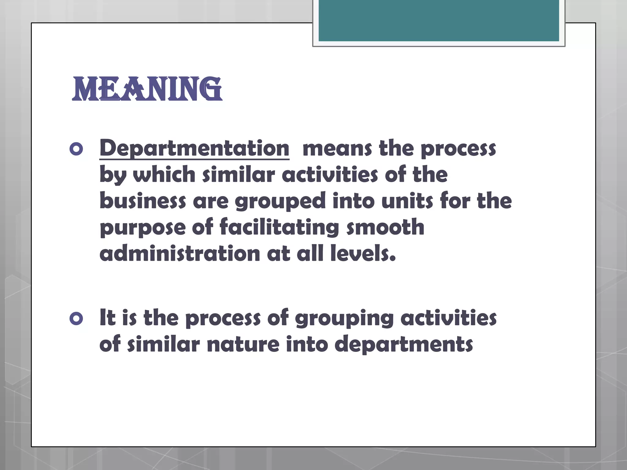 Bases of Departmentation | PPTX