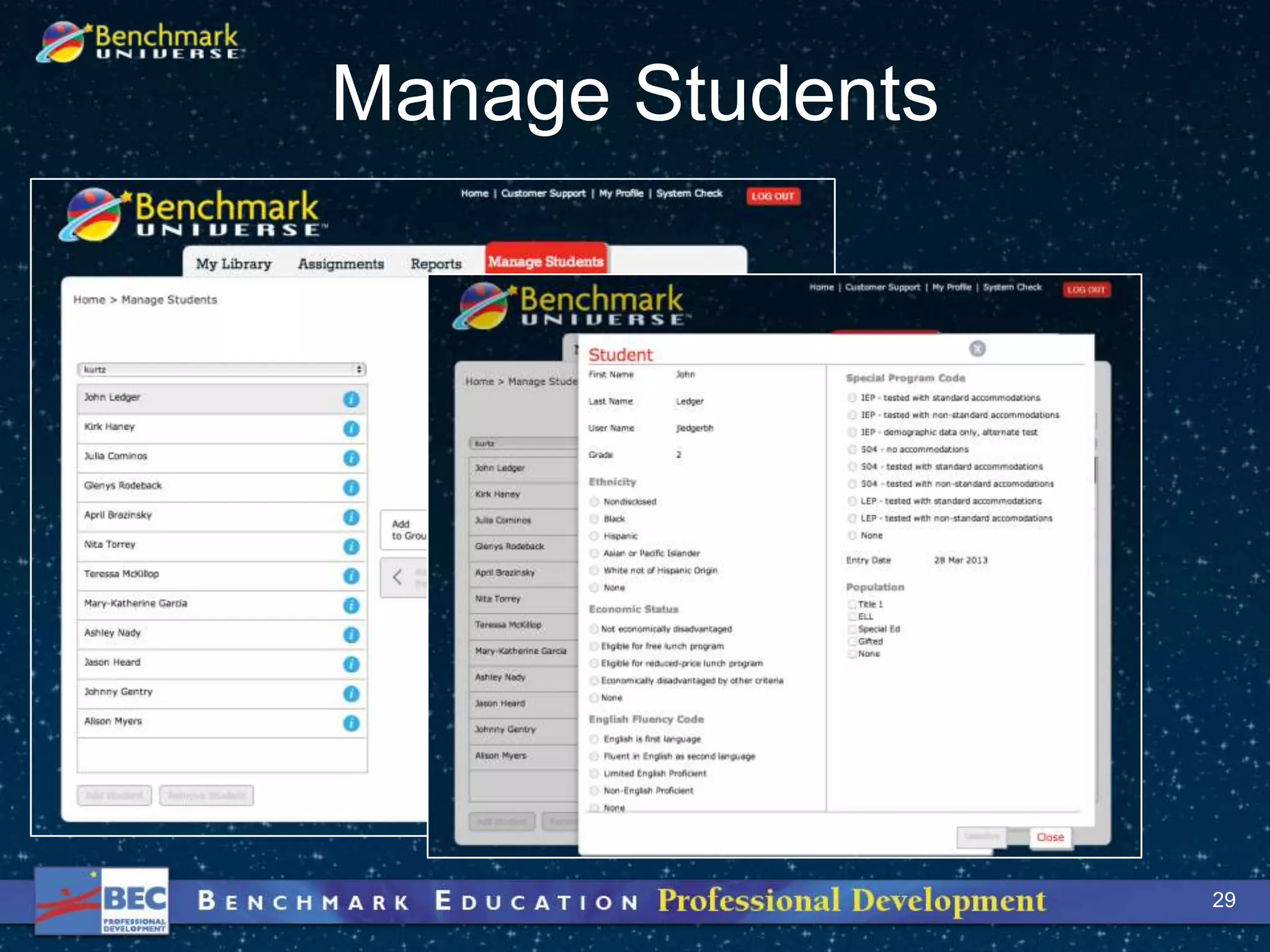 Benchmark Universe Presentation for Sweeney | PPTX | Educational ...