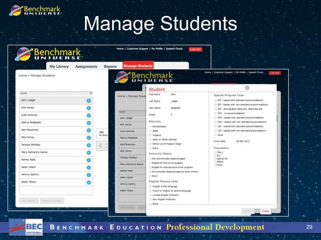 Benchmark Universe Presentation for Sweeney | PPTX | Educational ...