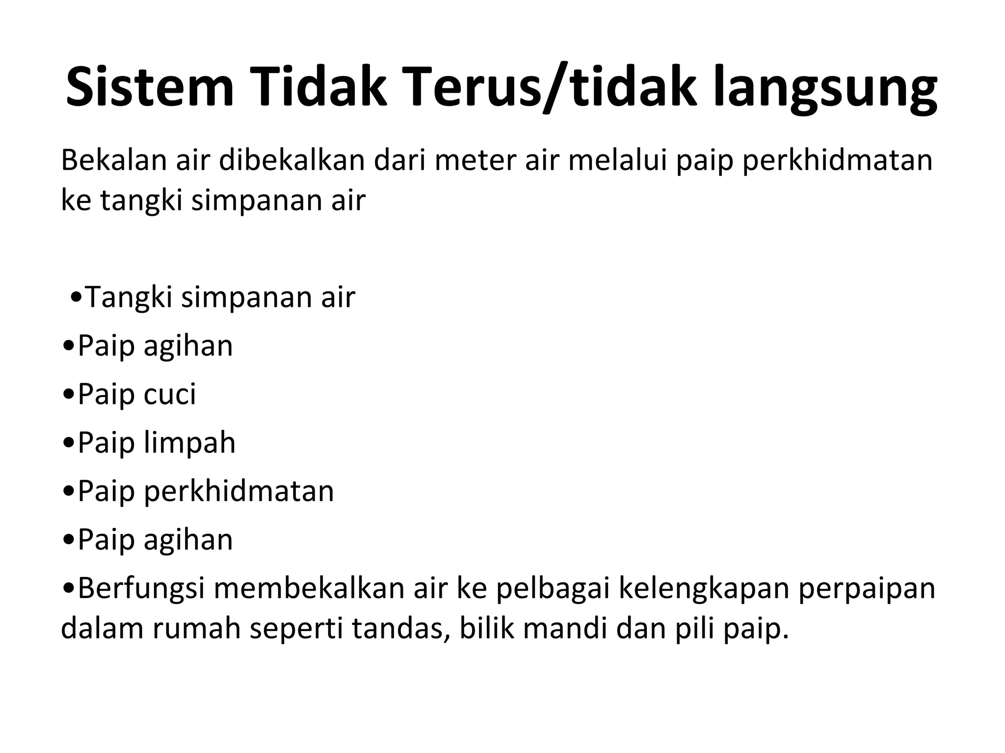 Sistem bekalan air | PPT