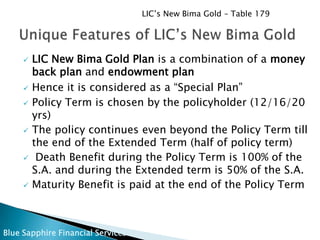 LIC's NEW BIMA GOLD | PPSX