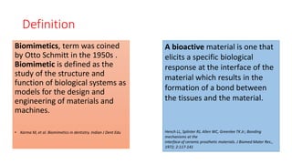 Bioactive and biomimitic material | PPTX