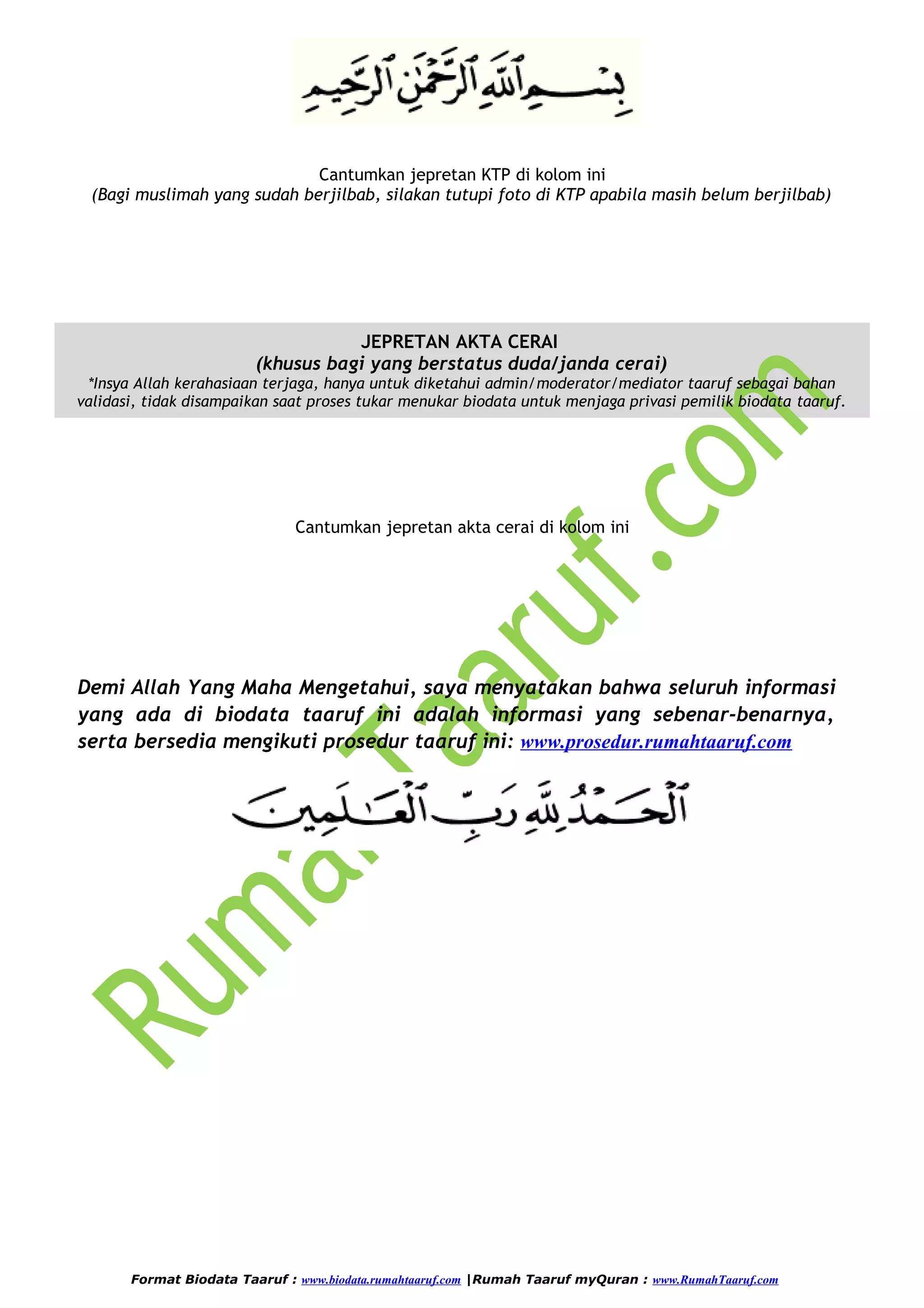 New biodata taaruf | DOC