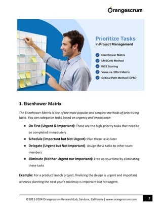 15 Methods to Prioritize Tasks in Project Management | PDF