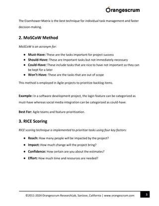 15 Methods to Prioritize Tasks in Project Management | PDF