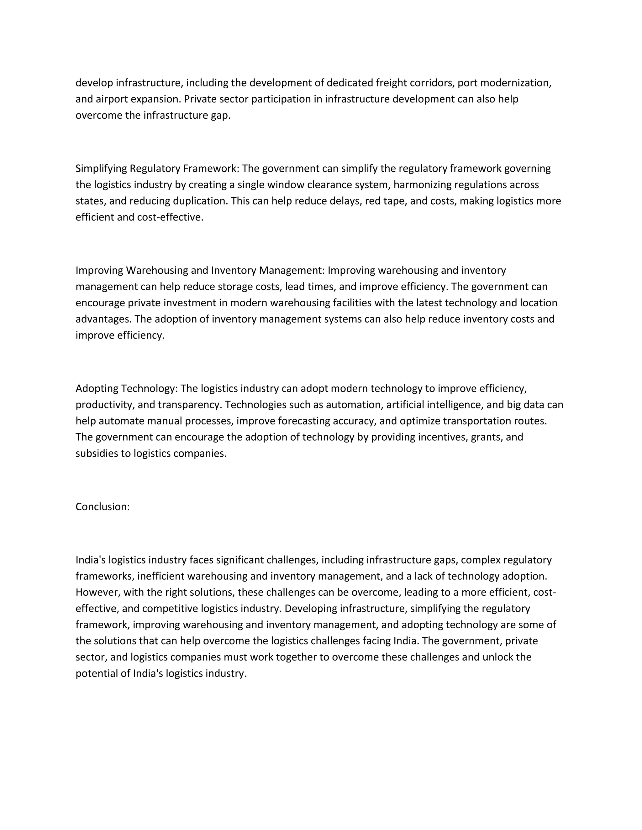 Logistics network in India | DOCX