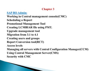 SAP BO 4.1 OnlineJob support Trainings | PPTX | Databases | Computer ...