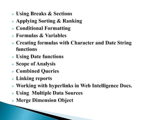 BOBJ 4.1 SAP Training Online | PPT