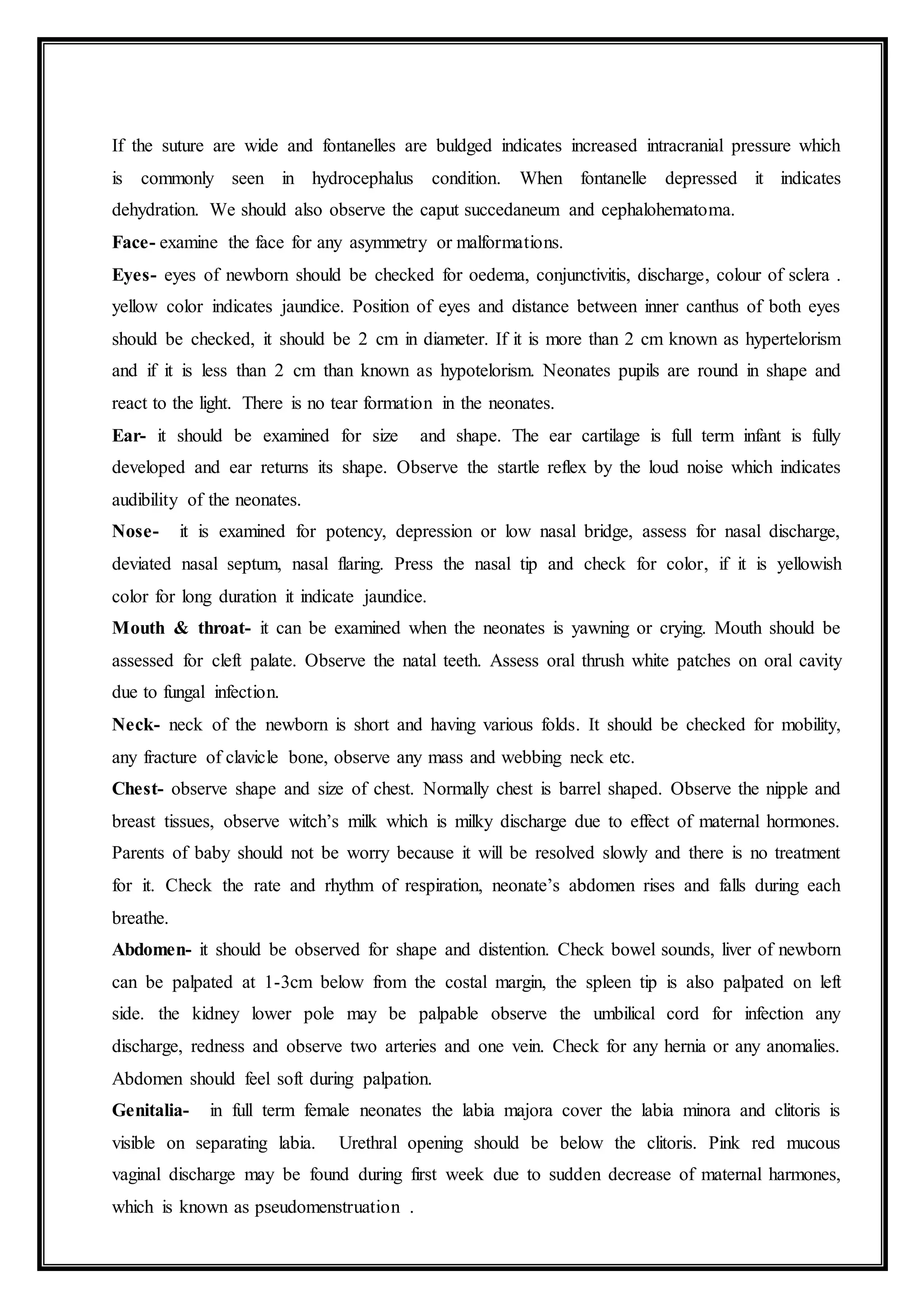 Newborn assessment | DOCX