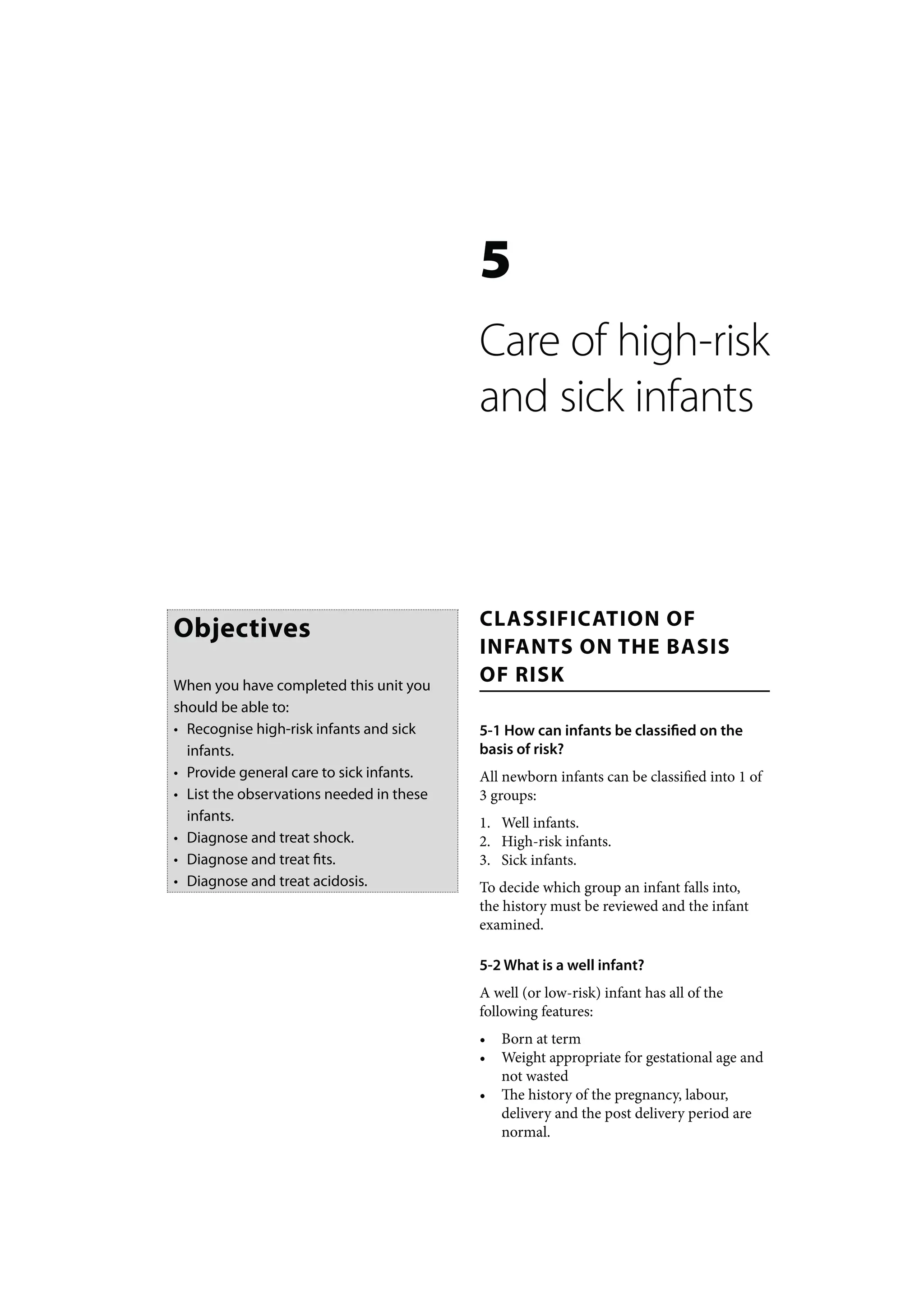 Newborn Care: Care of high-risk and sick infants | PDF