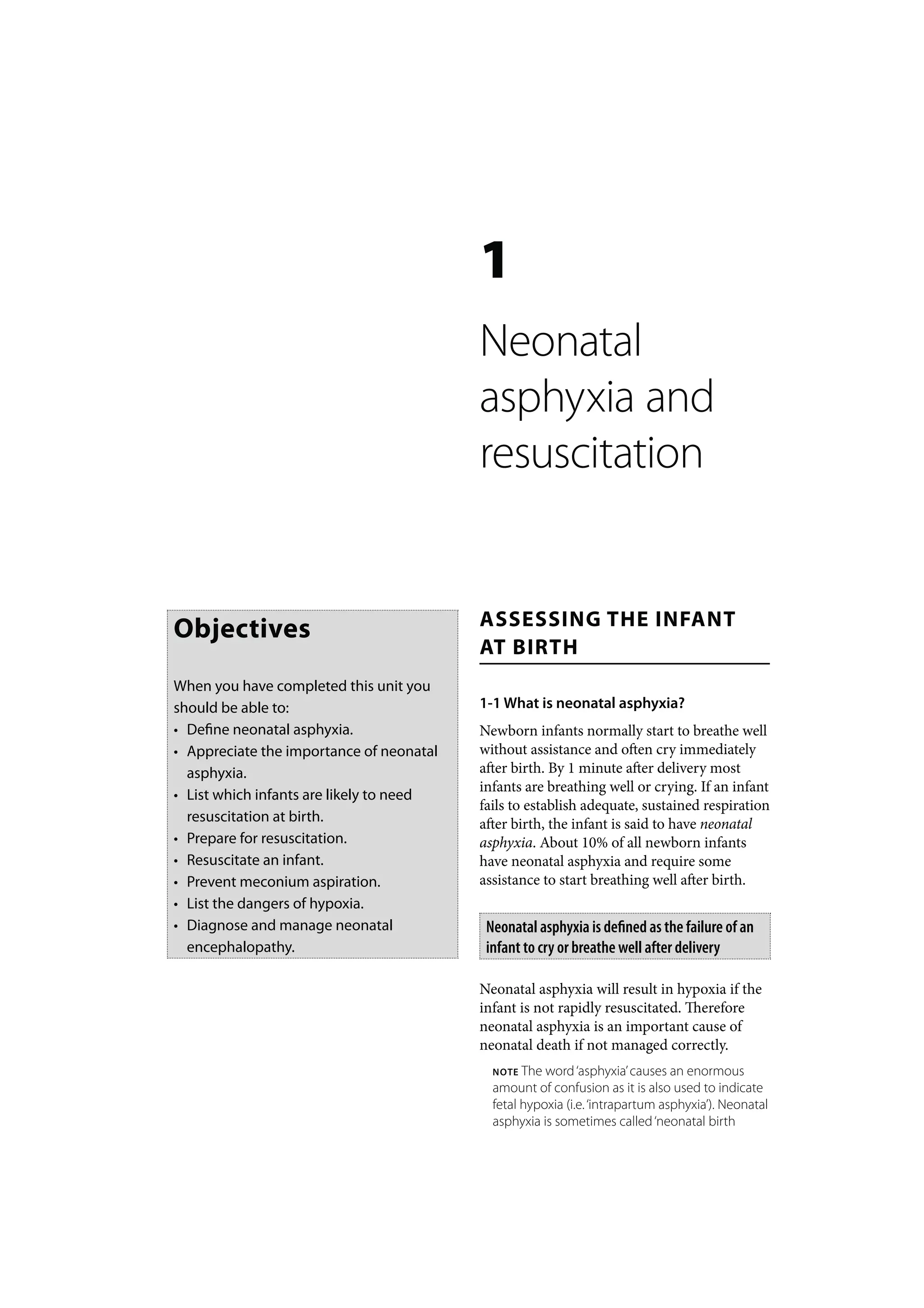Newborn Care: Neonatal asphyxia and resuscitation | PDF