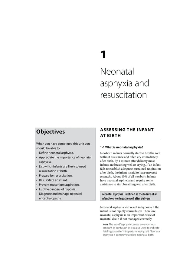 Newborn Care: Neonatal asphyxia and resuscitation | PDF