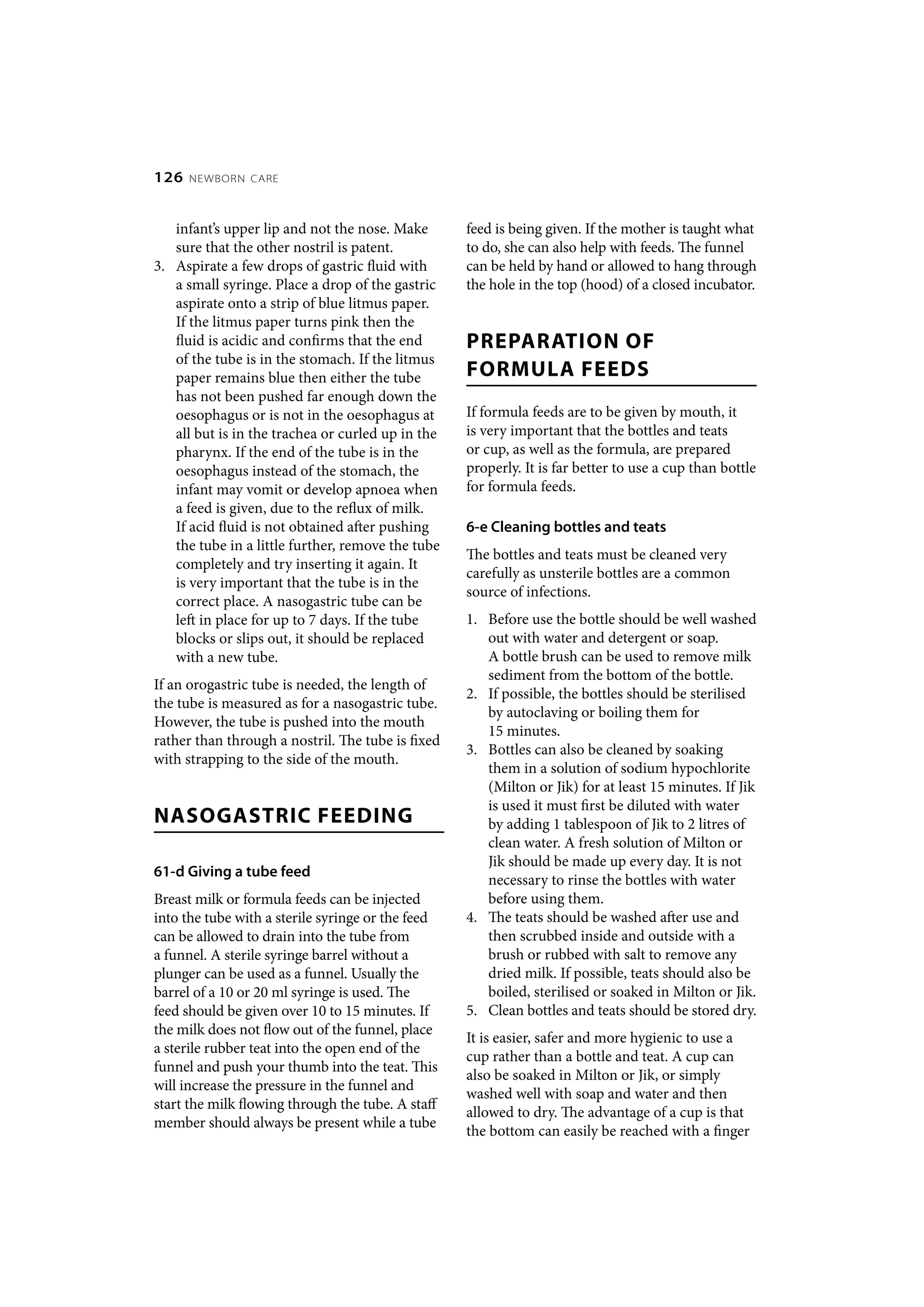 Newborn Care: Skills workshop Feeding sick or high-risk infants | PDF