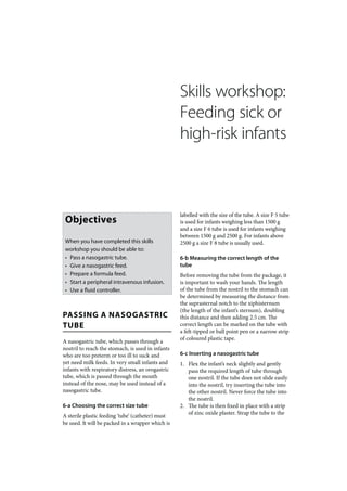 Newborn Care: Skills workshop Feeding sick or high-risk infants | PDF