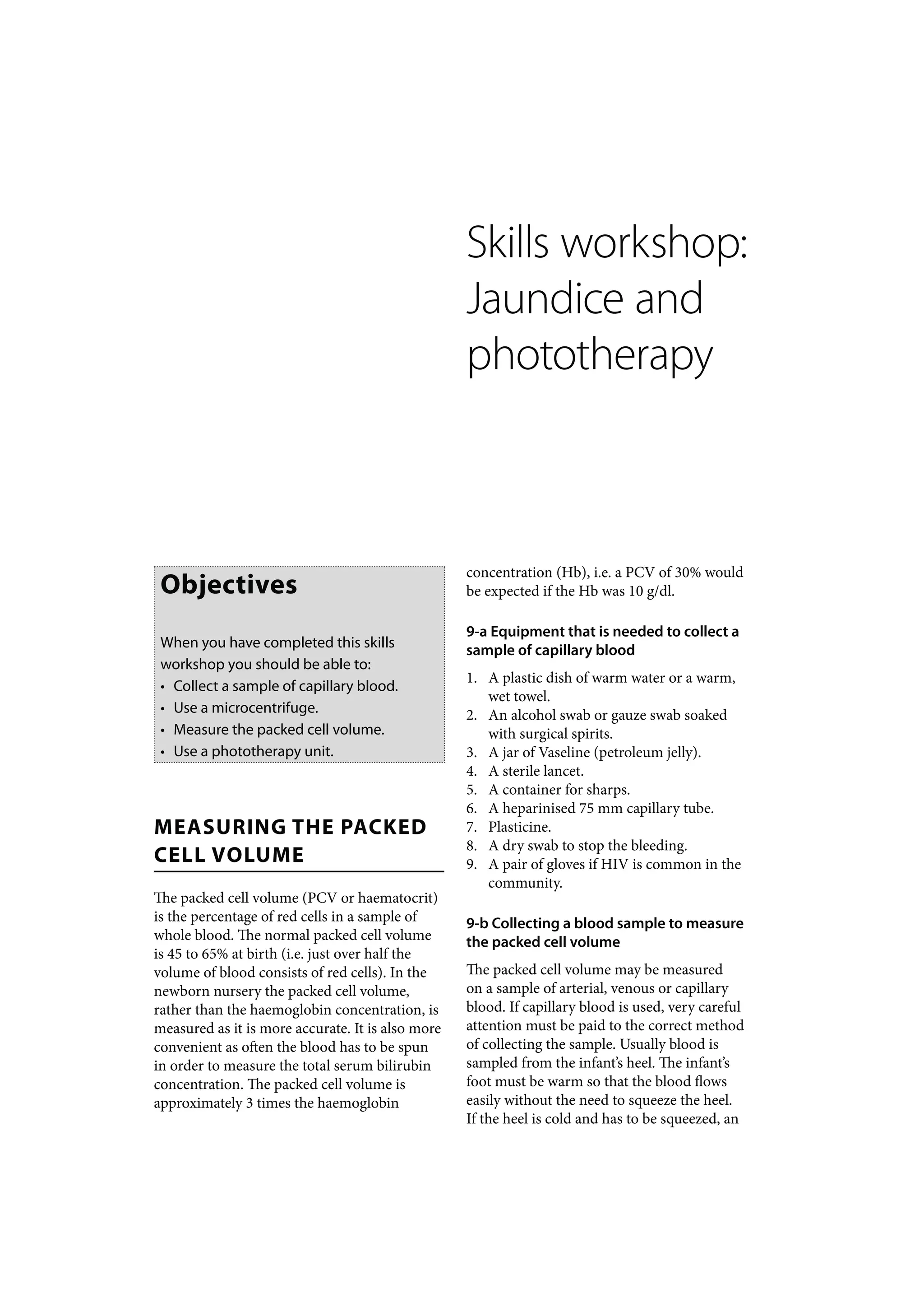 Newborn Care: Skills workshop Jaundice and phototherapy | PDF