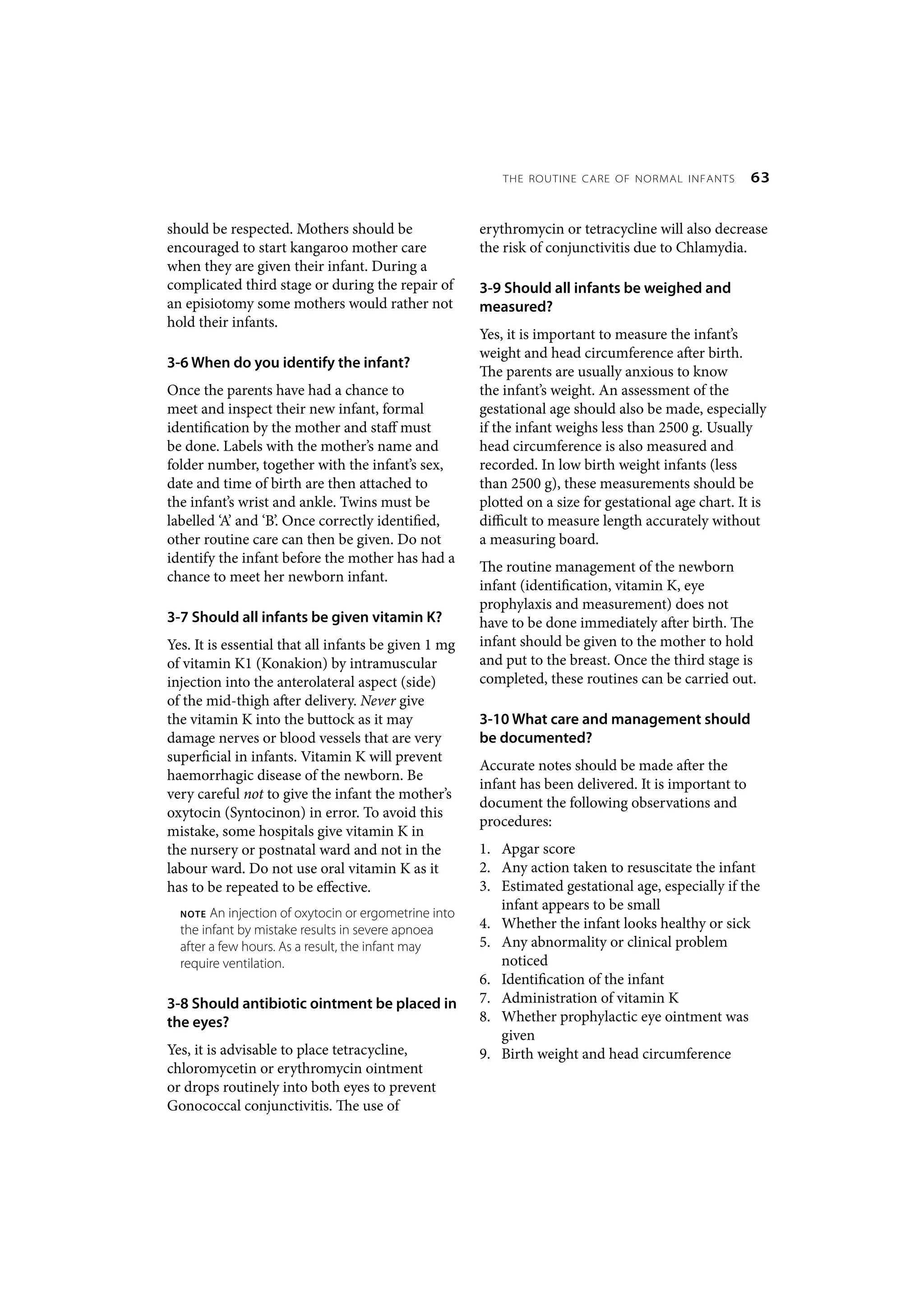 Newborn Care: The routine care of normal infants | PDF