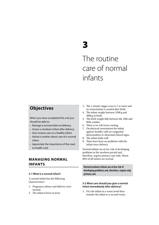 Newborn Care: The routine care of normal infants | PDF