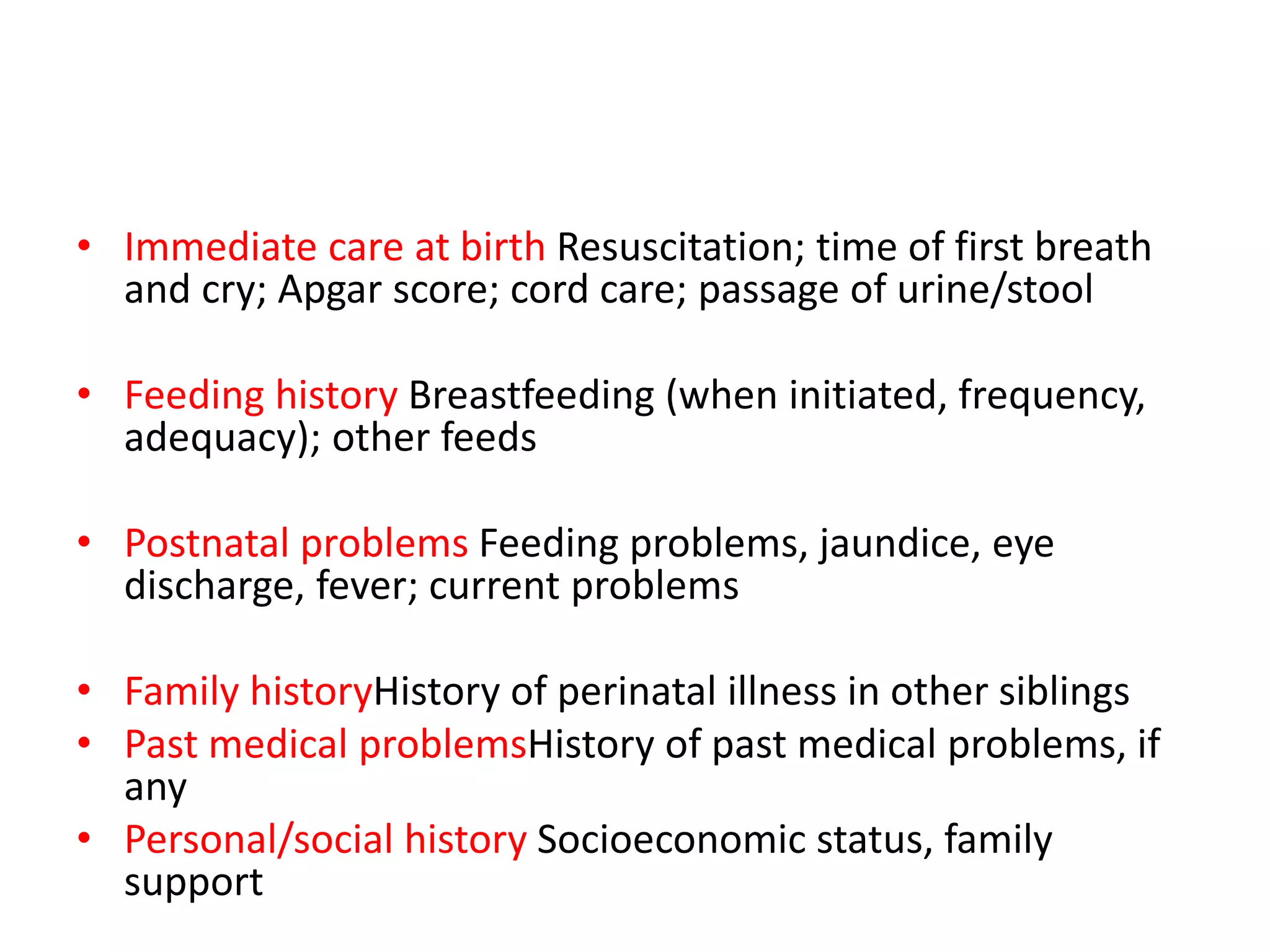 Newborn history and examination | PPTX