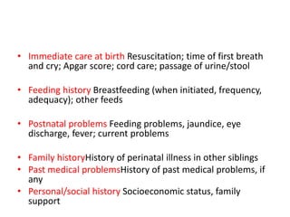 Newborn history and examination | PPTX