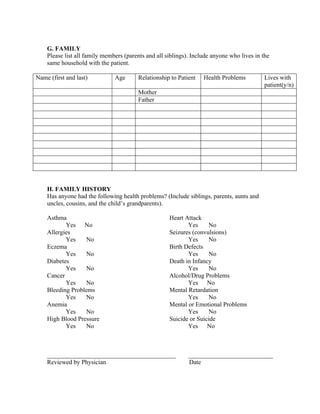 Newborn history form (english only) | PDF | Pregnancy | Reproductive Health