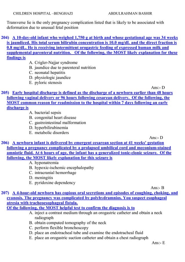 Newborn mcq | PDF | Pregnancy | Reproductive Health