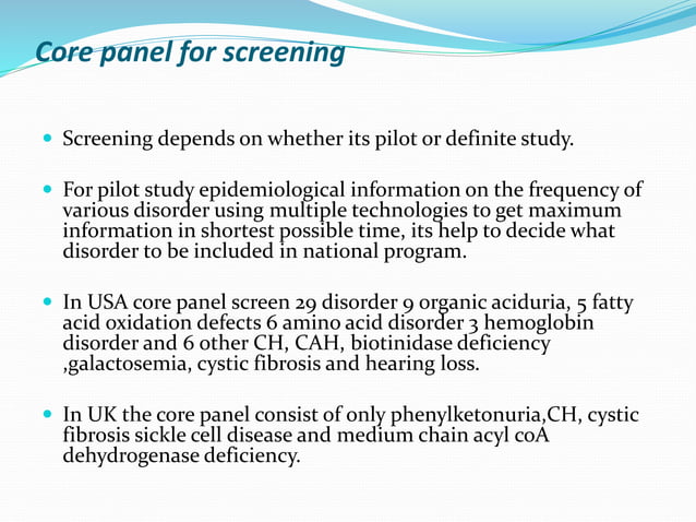 New born screening | PPTX | Endocrine and Metabolic Diseases | Diseases ...