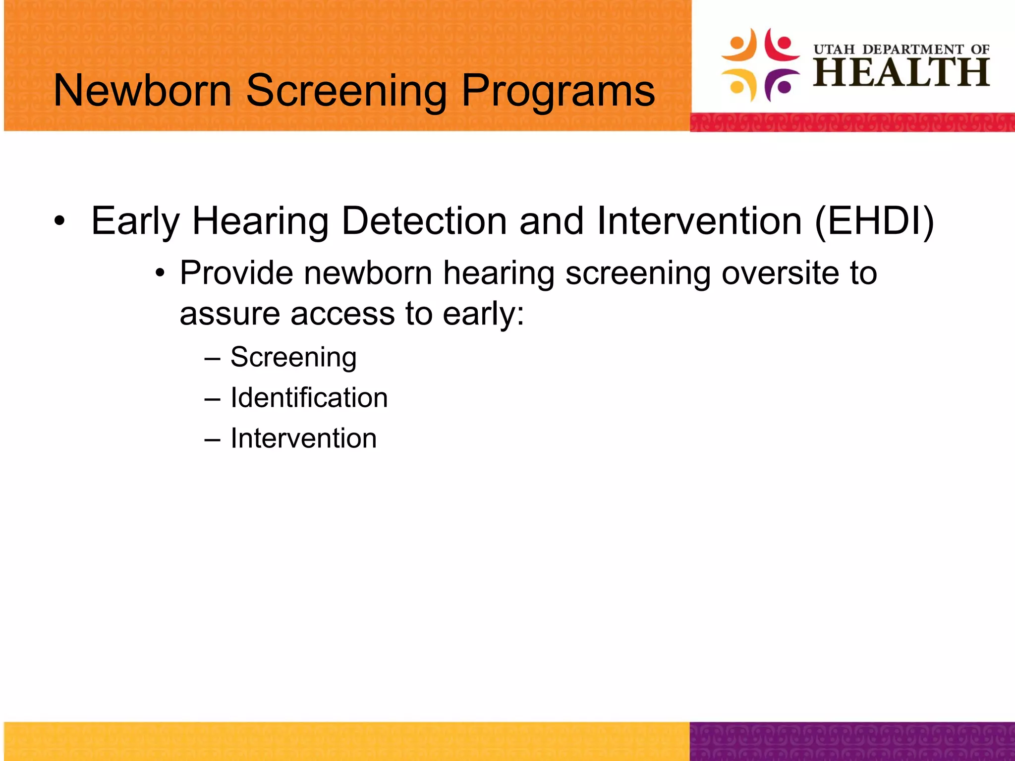 Newborn Screening Programs in Utah | PDF